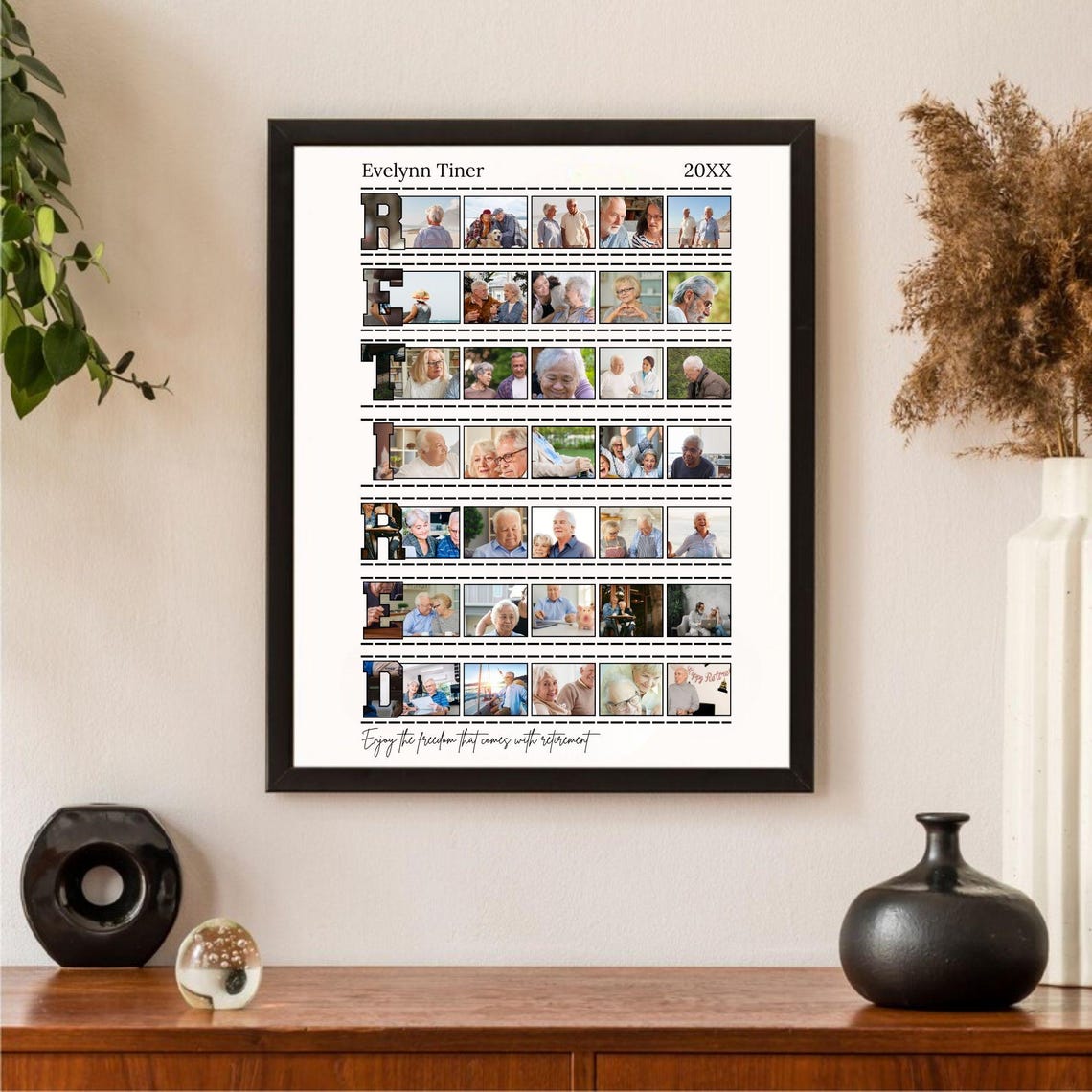 Retirement Photo Collage Template: Editable Canva Gift (printable) - Etsy