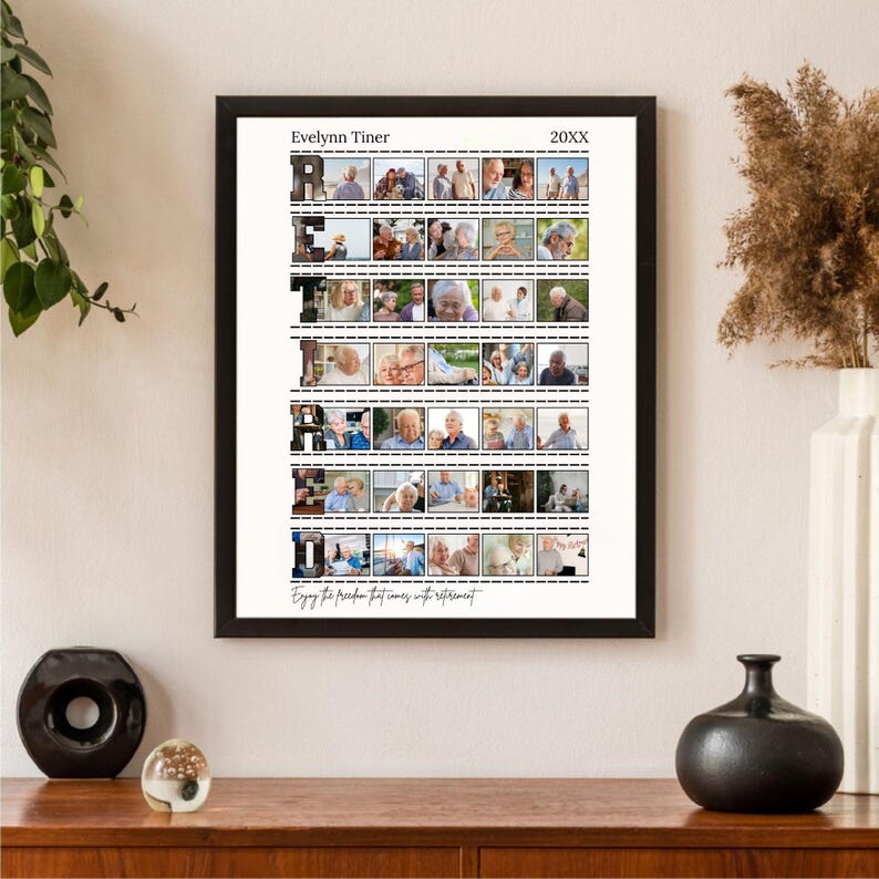 Retirement Photo Collage Template: Editable Canva Gift (printable) - Etsy