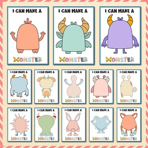 24 Printables Monster Play Dough Mats Fine Motor Skills Activity Visual ...