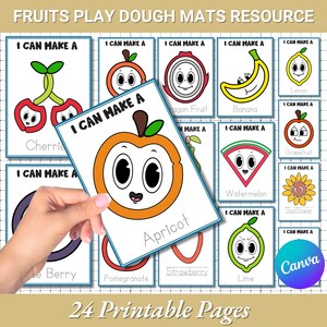 Fruits Play Dough Mats: Fine Motor Skills Activity (printable PDF) - Etsy