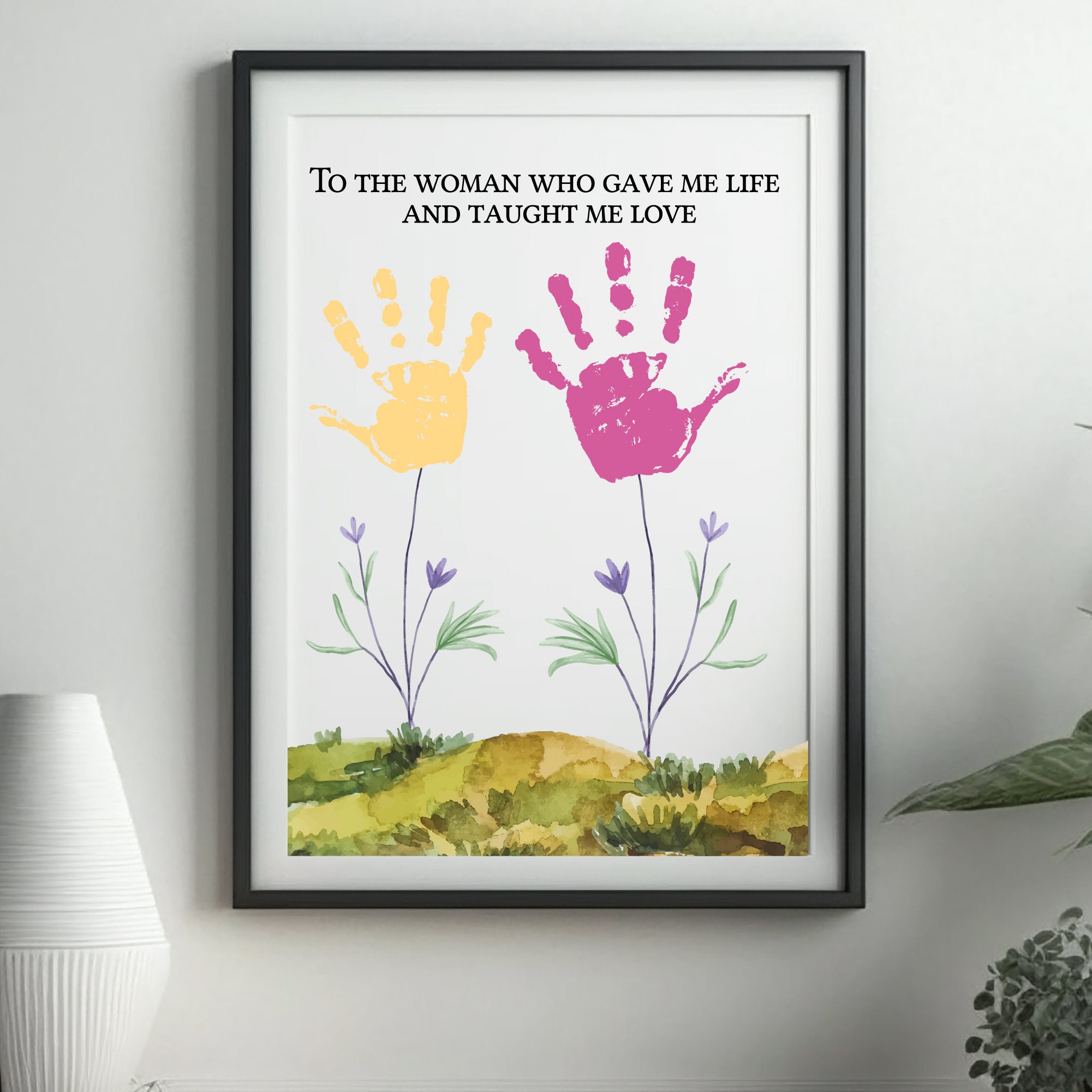 Mothers Day Handprint Garden Printable Handprint Flowers Bouquet Memory ...