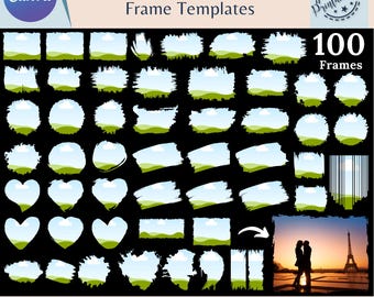 Incredible Bleach Effect Distressed Edge Canva Frames Drag & Drop Photo Editable Template ...