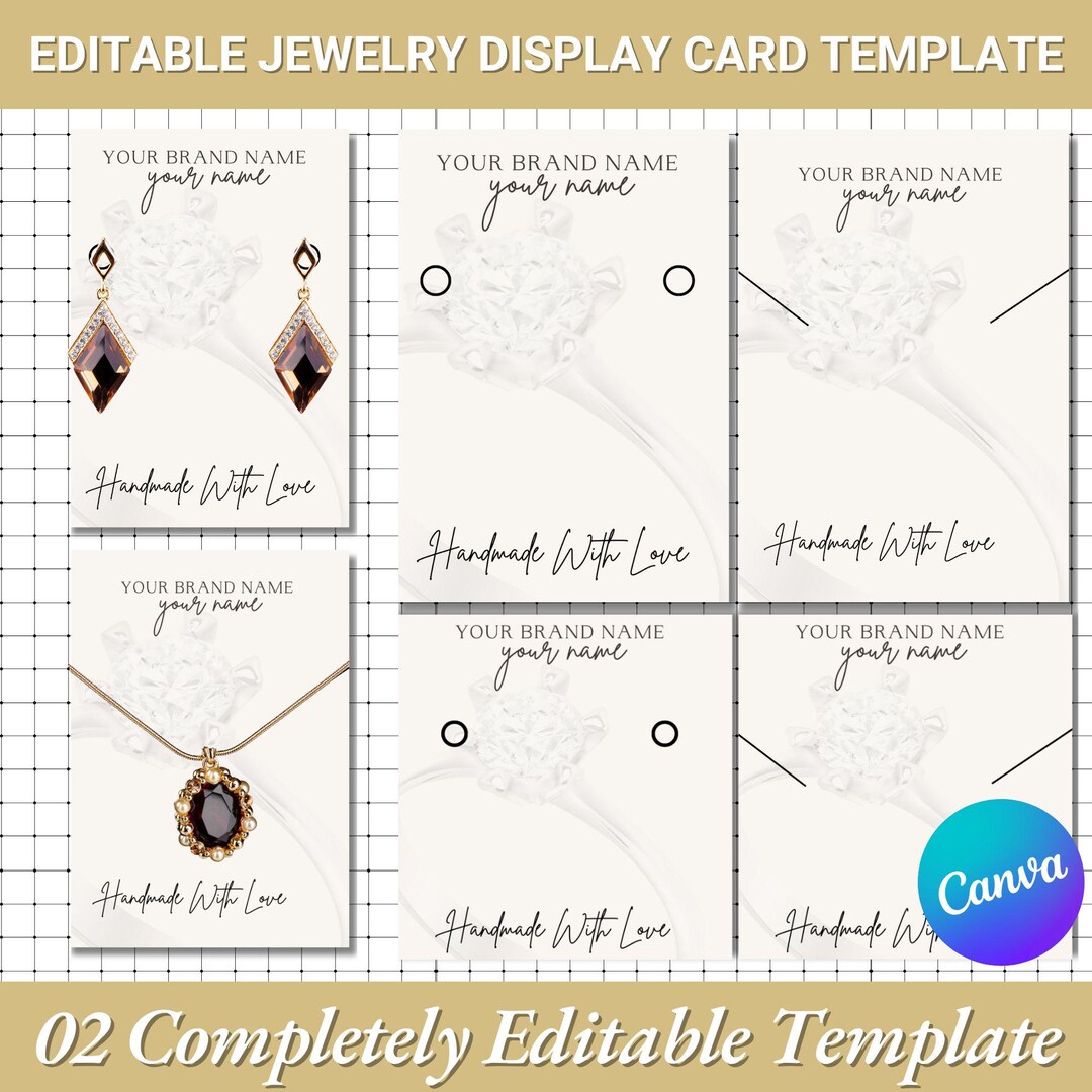 Jewelry Display Card Template editable Printable Canva Template jewelry ...