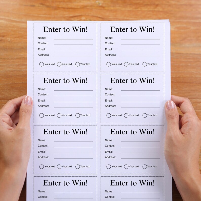 Editable Raffle Ticket Template: Printable Enter to Win Design (canva ...