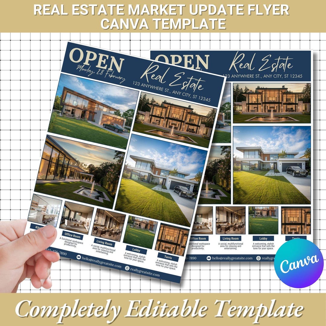 Real Estate Market Update Flyer Template |editable + Printable Canva ...
