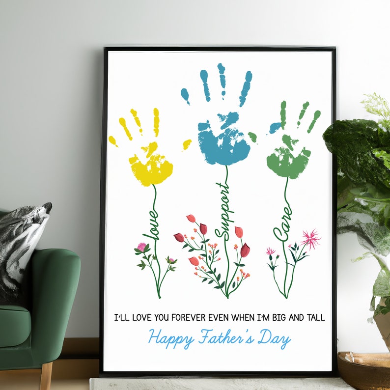 Father's Day Handprint Art Printable Kids' Footprint Keepsake Fathers ...