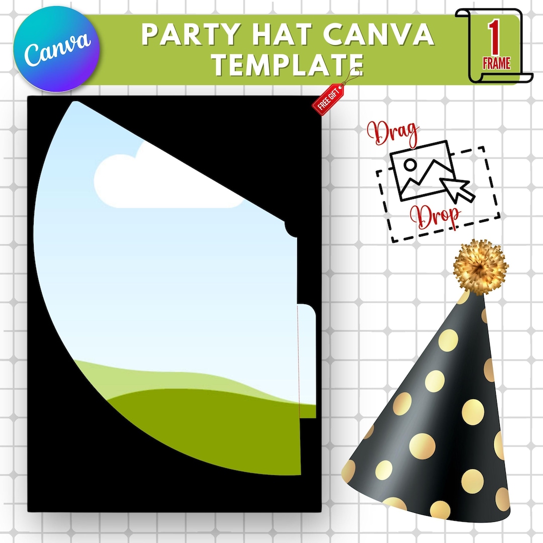 Editable Party Hat Canva Template: DIY Design (digital Download) - Etsy