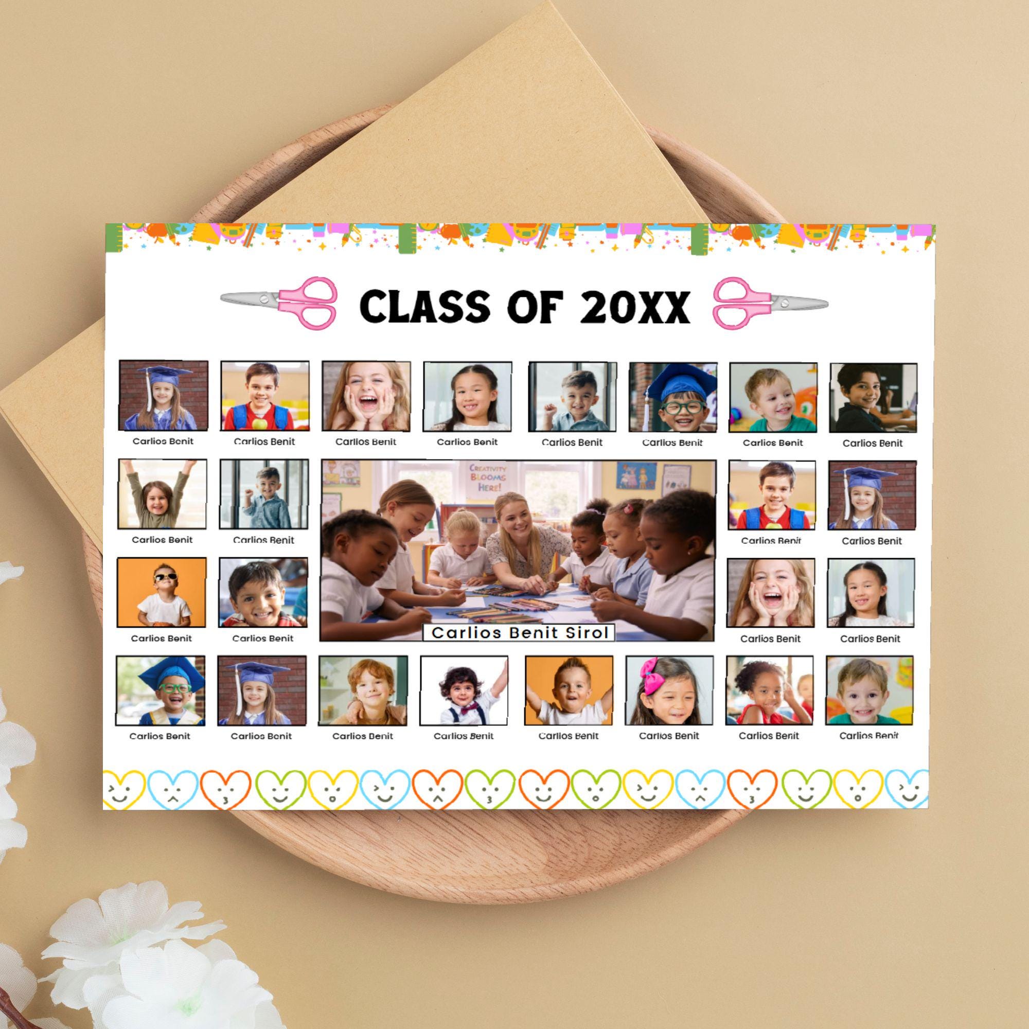 Editable School Photo Template | DIY Memory Board (canva) - Etsy