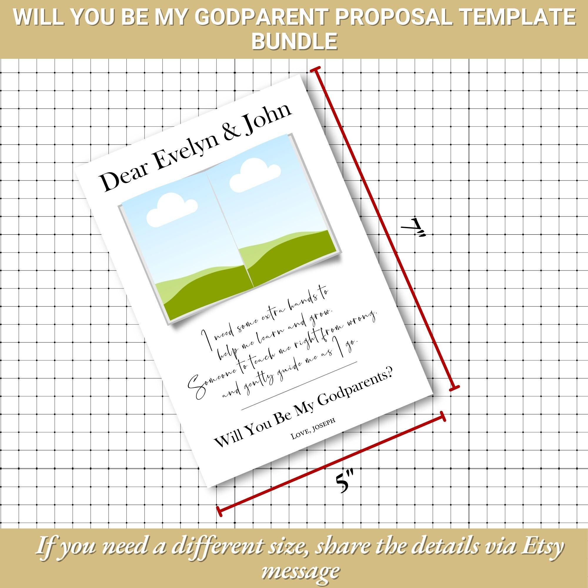 Godparent Proposal Card Template: DIY Blessing Card (canva Editable) - Etsy