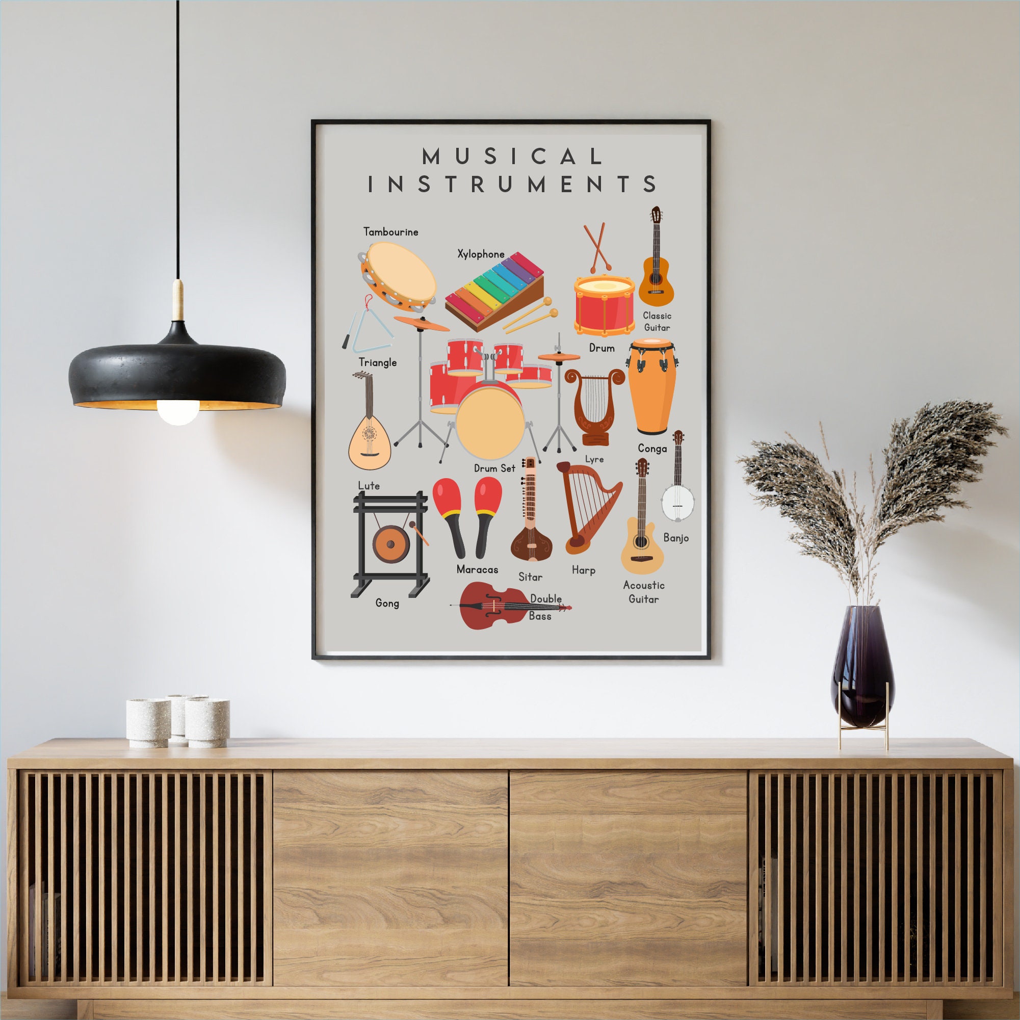 Musical Instruments Poster: Educational Rainbow Print (digital Download ...
