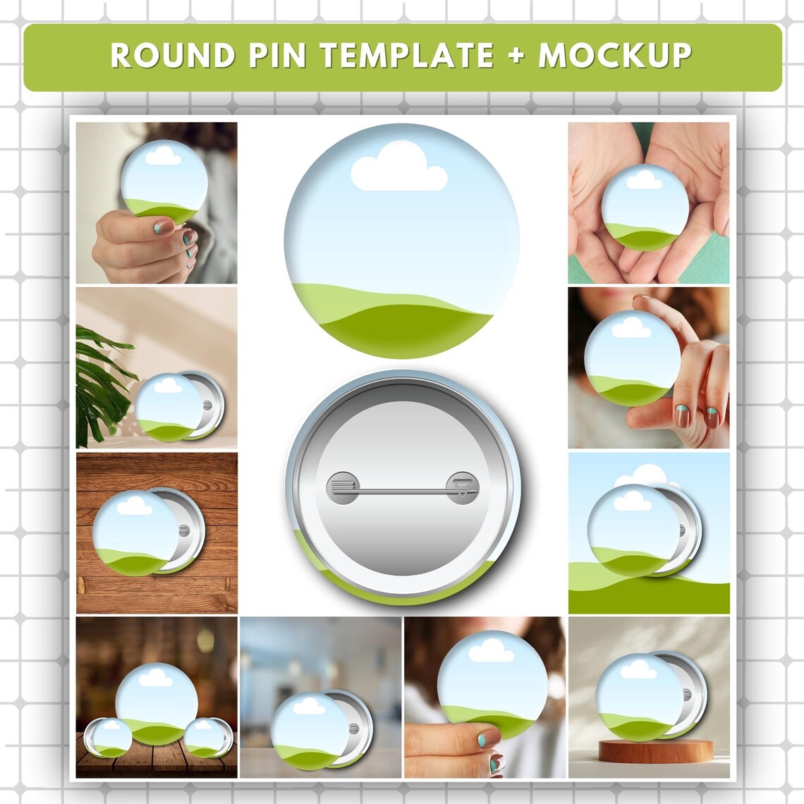 Round Button Pin Canva Template: DIY Badge Design (digital Download) - Etsy