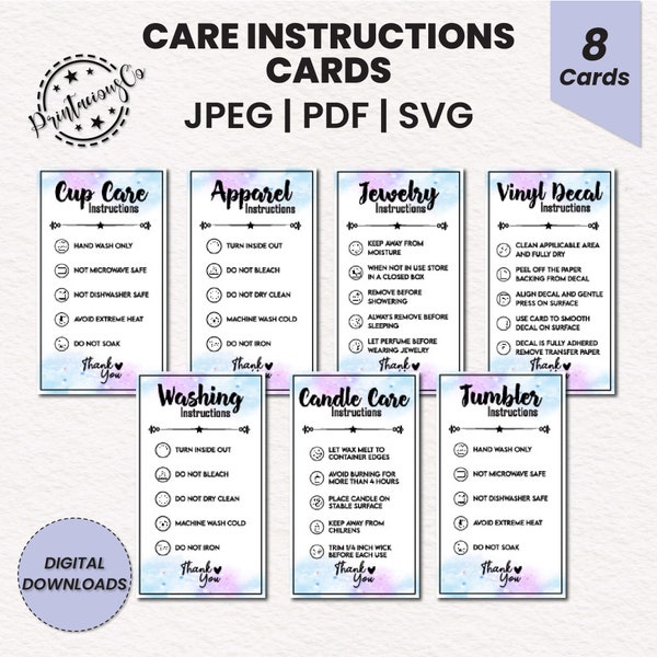 Care Instructions - Etsy