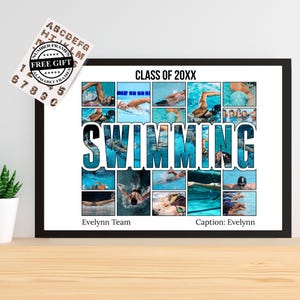 Swimming Team Photo Collage Template: DIY Memory Board (canva Editable ...