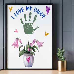 Fathers Day Handprint Garden Printable | Handprint Flowers Bouquet ...