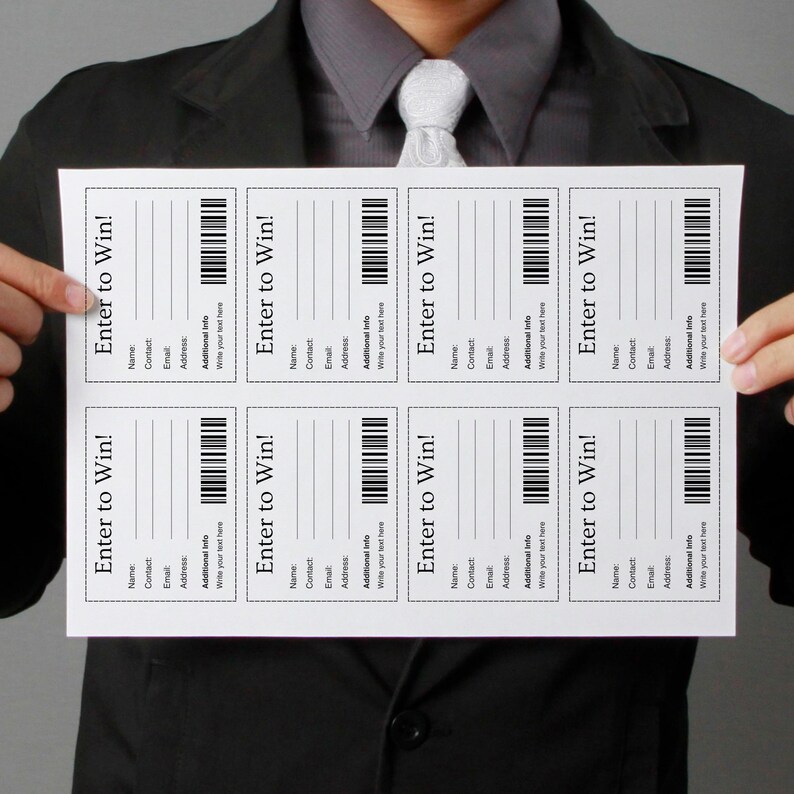 Editable Raffle Ticket Template: Printable Enter to Win Design (canva ...
