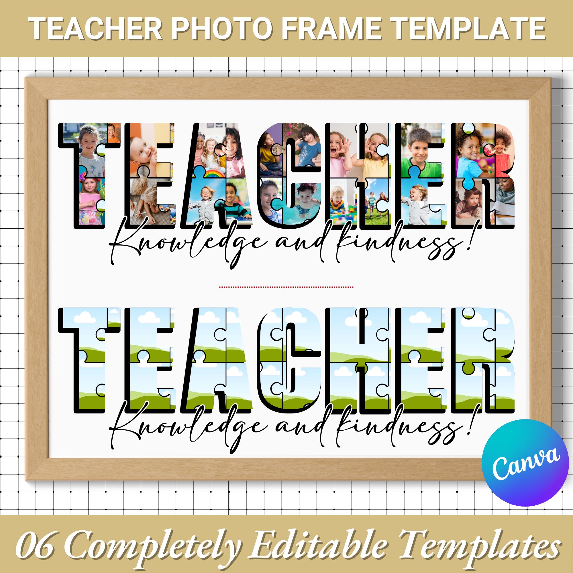 Personalized Teacher Photo Collage Template (canva Editable) - Etsy