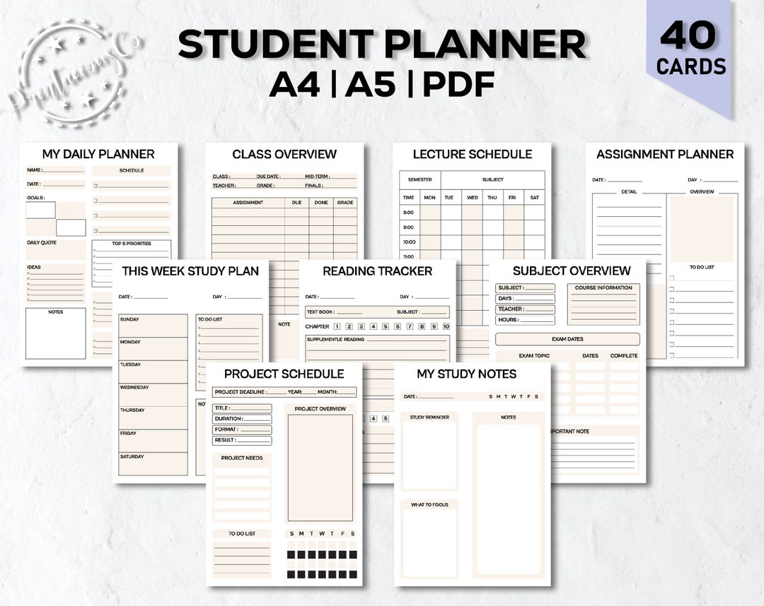 Printable Student Planner | Academic Planner Printable | College ...