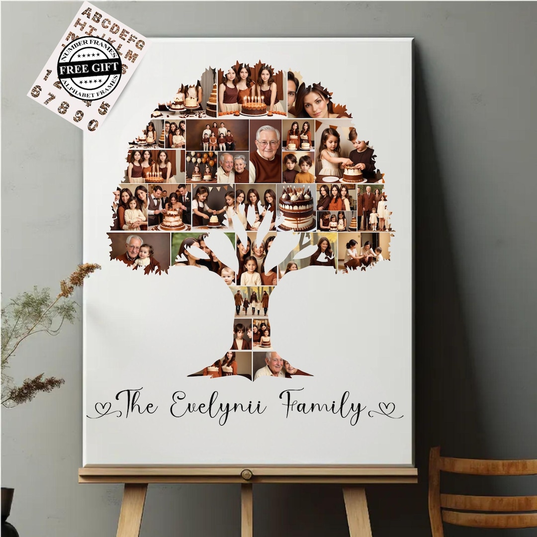 Personalized Family Tree Photo Collage Template (digital Download ...