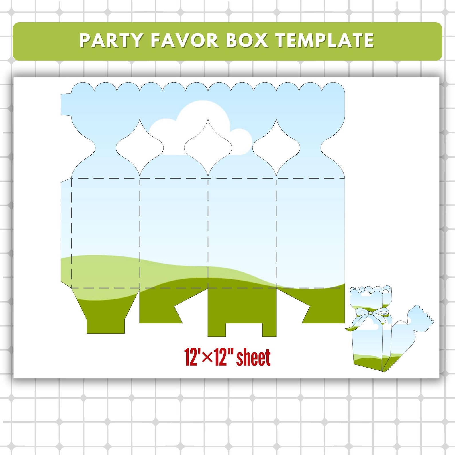 Editable Party Favor Box Canva Template: Custom Theme Design (digital ...