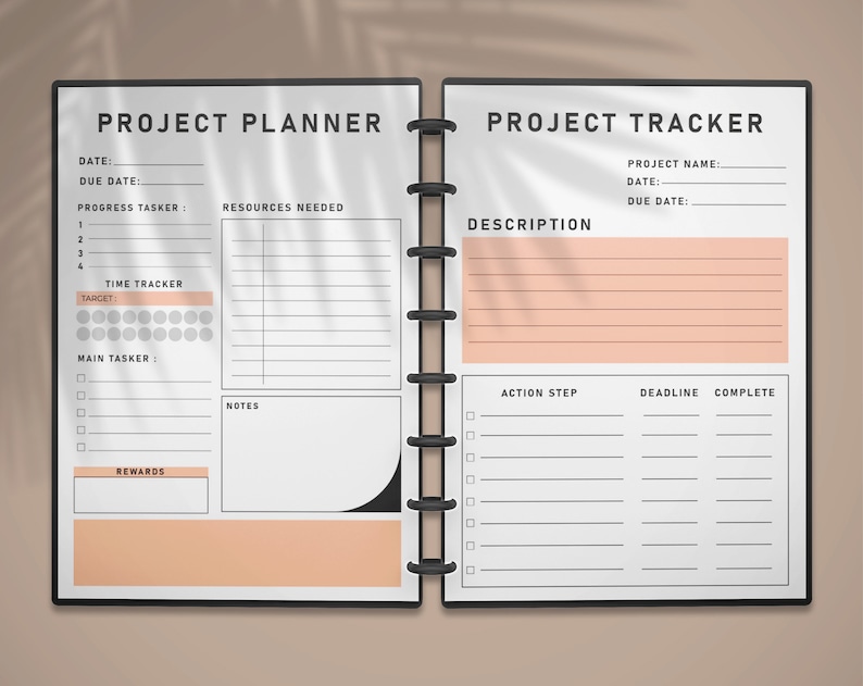 Project Planner Printable Productivity Planner Task Tracker College ...
