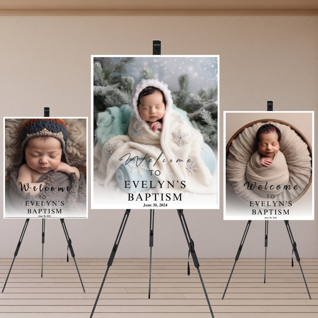 Editable Baptism Photo Welcome Sign Canva Template|christening Welcome ...