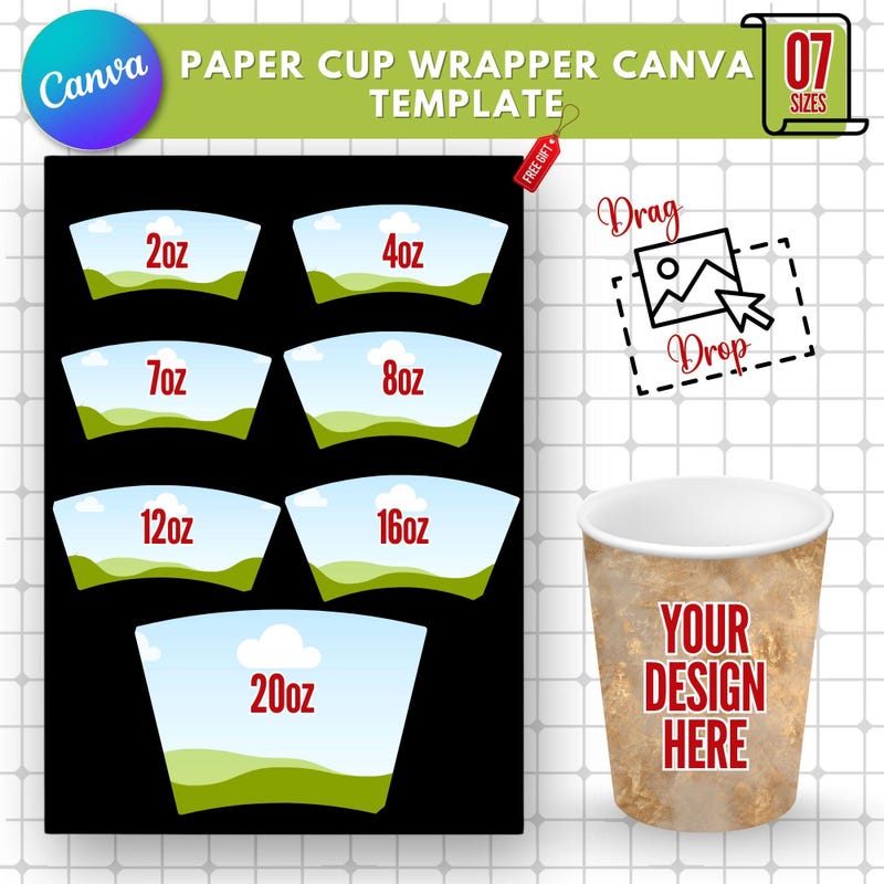 Custom Paper Cup Wrapper - Etsy
