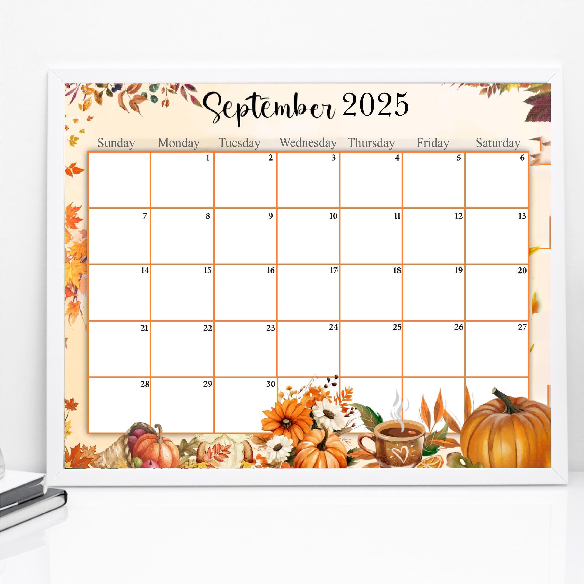 Editable September 2025 Calendar: Printable Monthly Planner (PDF & JPEG ...