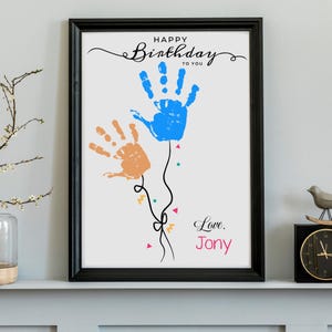 Handprint Balloons Birthday Card: Kids Keepsake Art (PDF) - Etsy