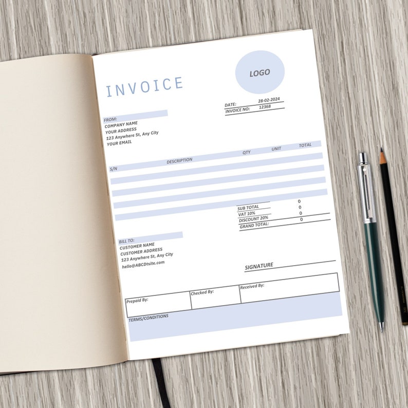 Editable Business Invoice Template: Modern Excel & Canva (instant ...