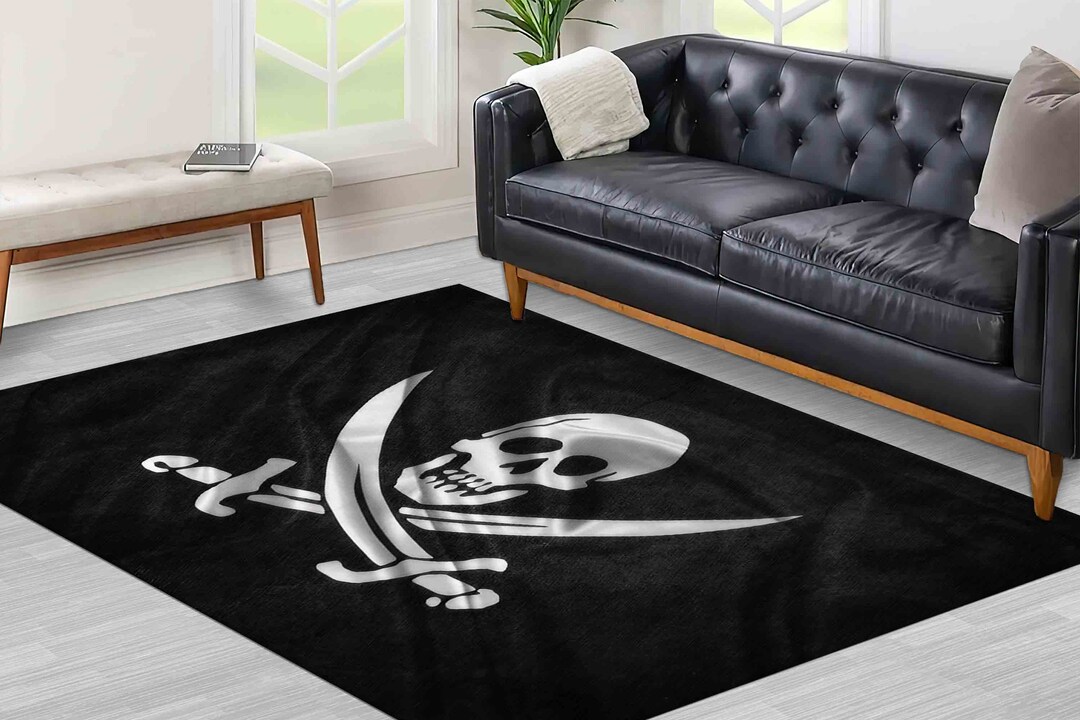 Pirates Flag Rugs, Jolly Roger Rug, Flag Rug, Modern Rug, Machine ...