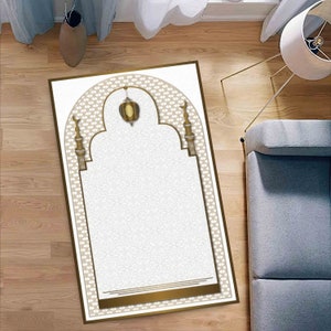 Gold Prayer Rug, Worship Rug, Muslim Home Rug, Religious Rug, Prayer ...