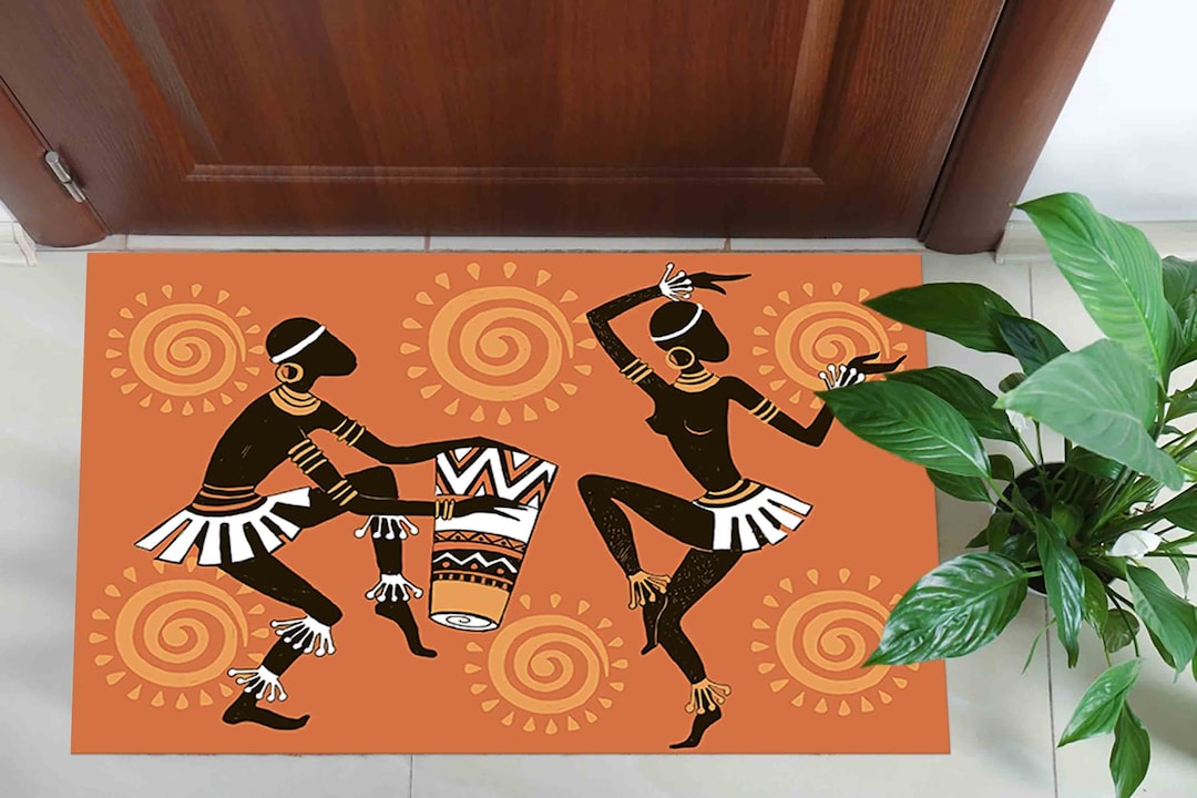 African Woman Rug, African Man Rug, African Dancing Rugs, African Rug ...