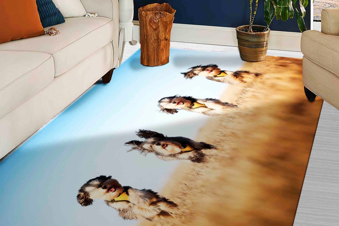 Cute Running Dogs Rug, Running Dogs Rug, Lovely Dog Rug, Animal Rugs ...