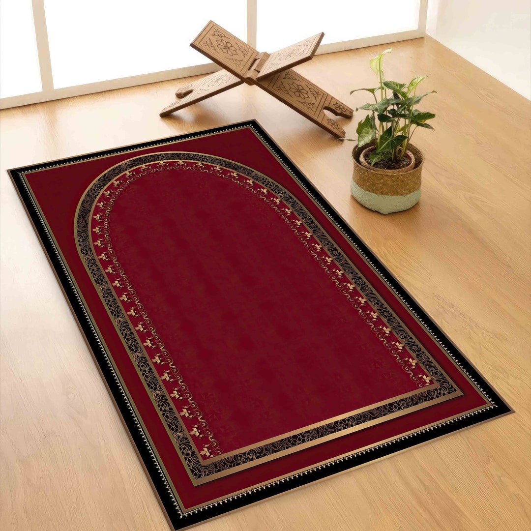 Red Prayer Rug Gold Prayer Rug Religious Rug Spiritual - Etsy UK