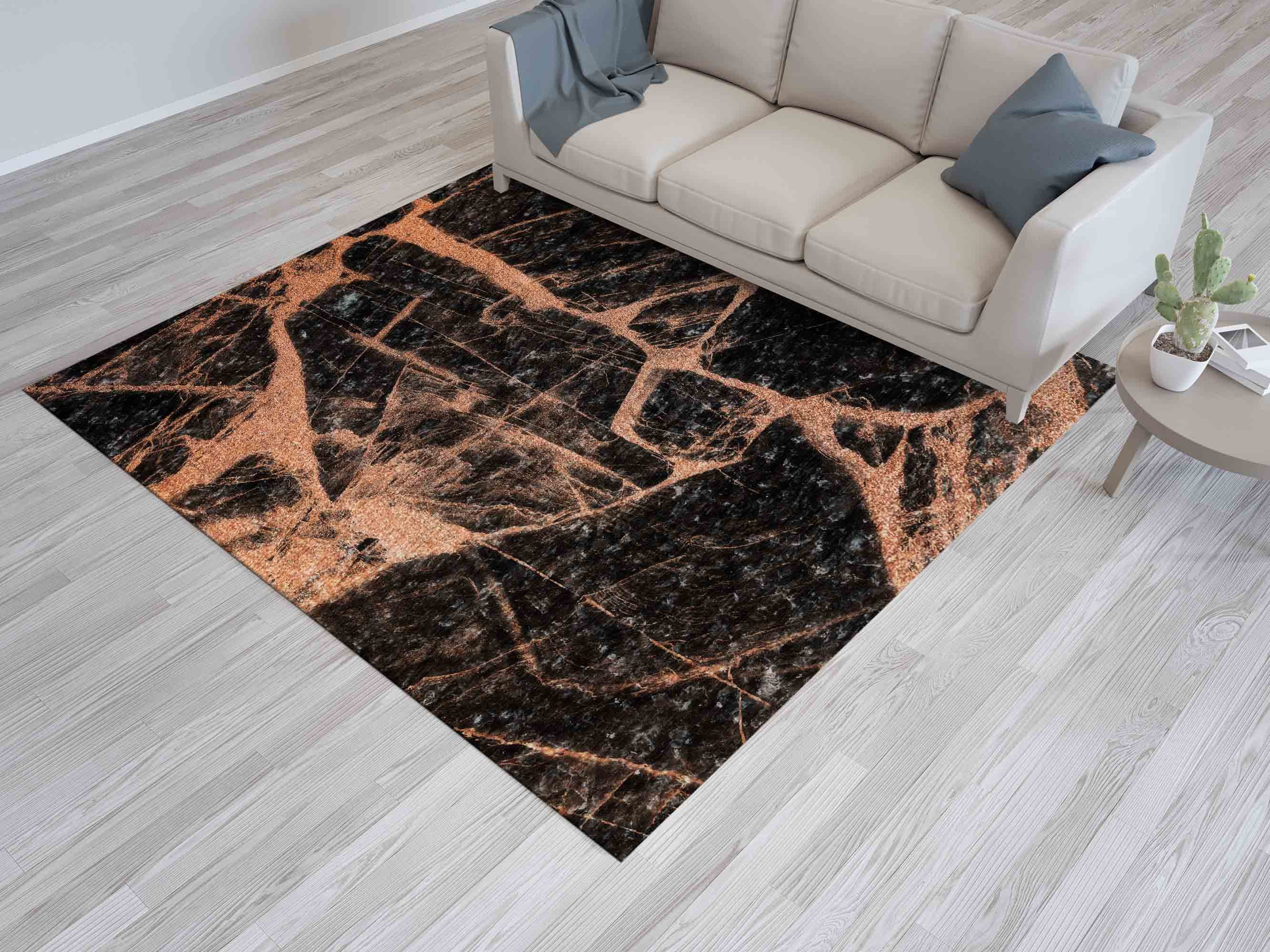 Copper Rug Black Marble Rug Shimmery Rug Copper Marble Rug - Etsy