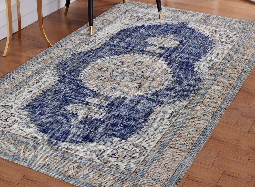 Navy Blue Rugs, Faded Rug, Ethnic Pattern Rug, Luxury Rug, Turkish Rug ...