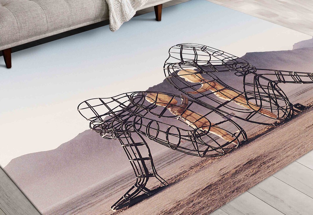 Burning Man Rug: Two Figures, Modern Non-slip Carpet - Etsy