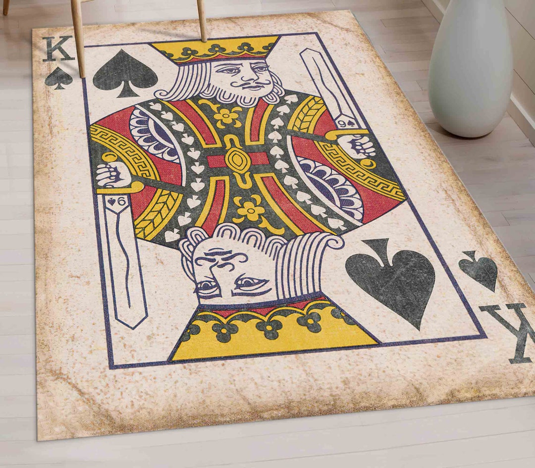 Playing Card Rug, Play Room Rug, Card Rug, King of Hearts Rug, Playing ...