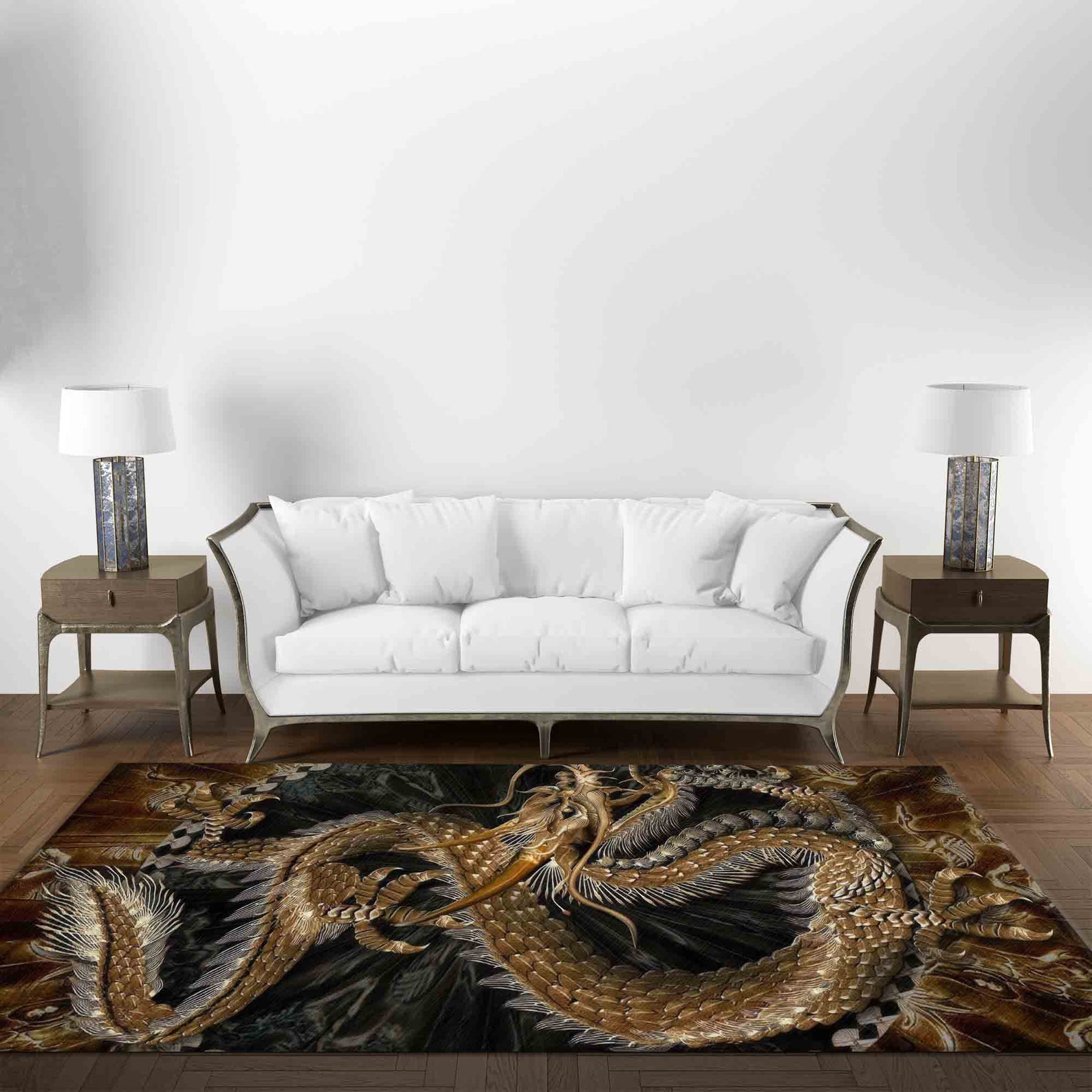 Dragon Rugs, Japanese Rug, Dragon Pattern Rugs, Modern Rugs, Machine ...