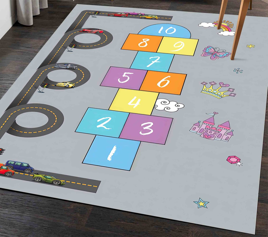 Hopscotch Rugs, Play Room Rugs, Play Rugs, Children Rug, Gift for Him ...
