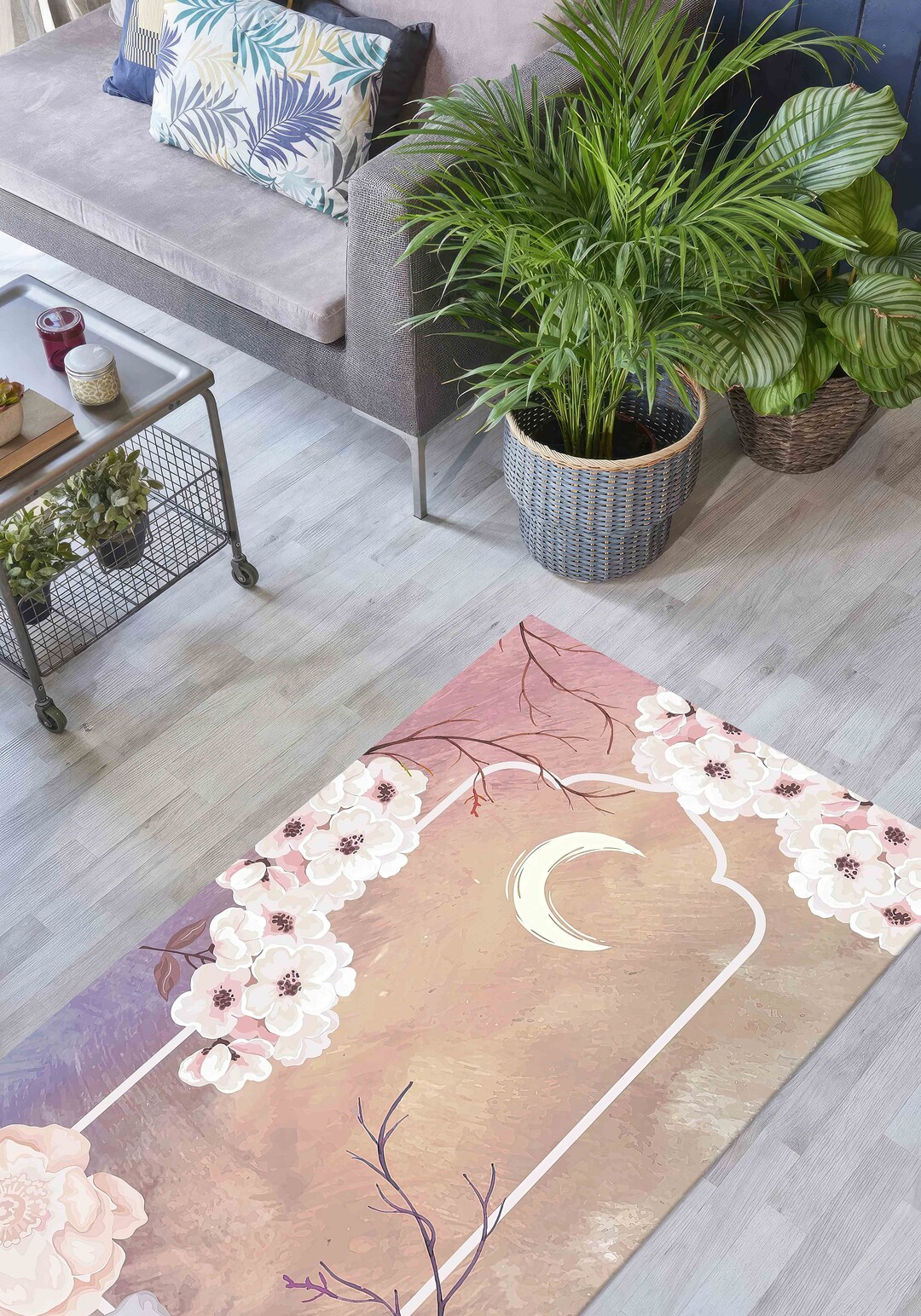 Floral Prayer Rug: Elegant Muslim Worship Rug - Etsy