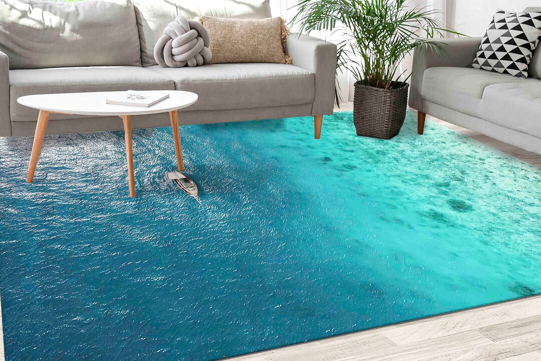 Sea View Rug Sea Landscape Rug Ocean Rug Blue Rug Home - Etsy