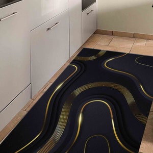 Golden Rugs, Black and Gold Rug, Abstract Rugs, Modern Rug, Bridesmaid ...