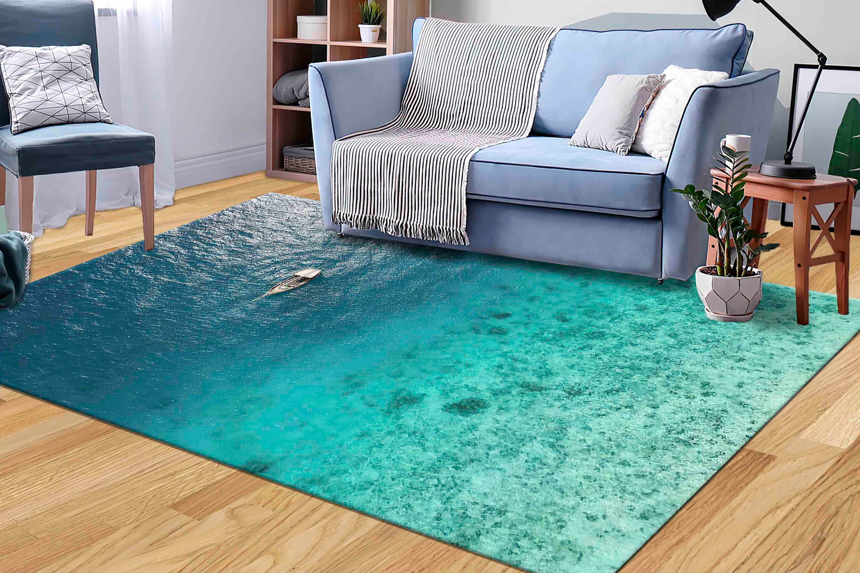 Sea View Rug Sea Landscape Rug Ocean Rug Blue Rug Home - Etsy