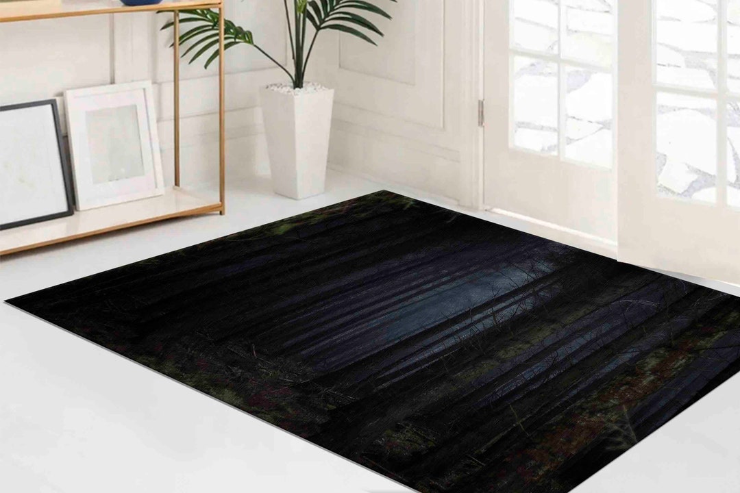 Forest Rug, Forest Landscape Rug, Night Landscape Rug, Nature Landscape ...