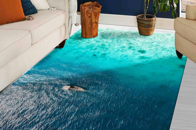 Sea View Rug Sea Landscape Rug Ocean Rug Blue Rug Home - Etsy