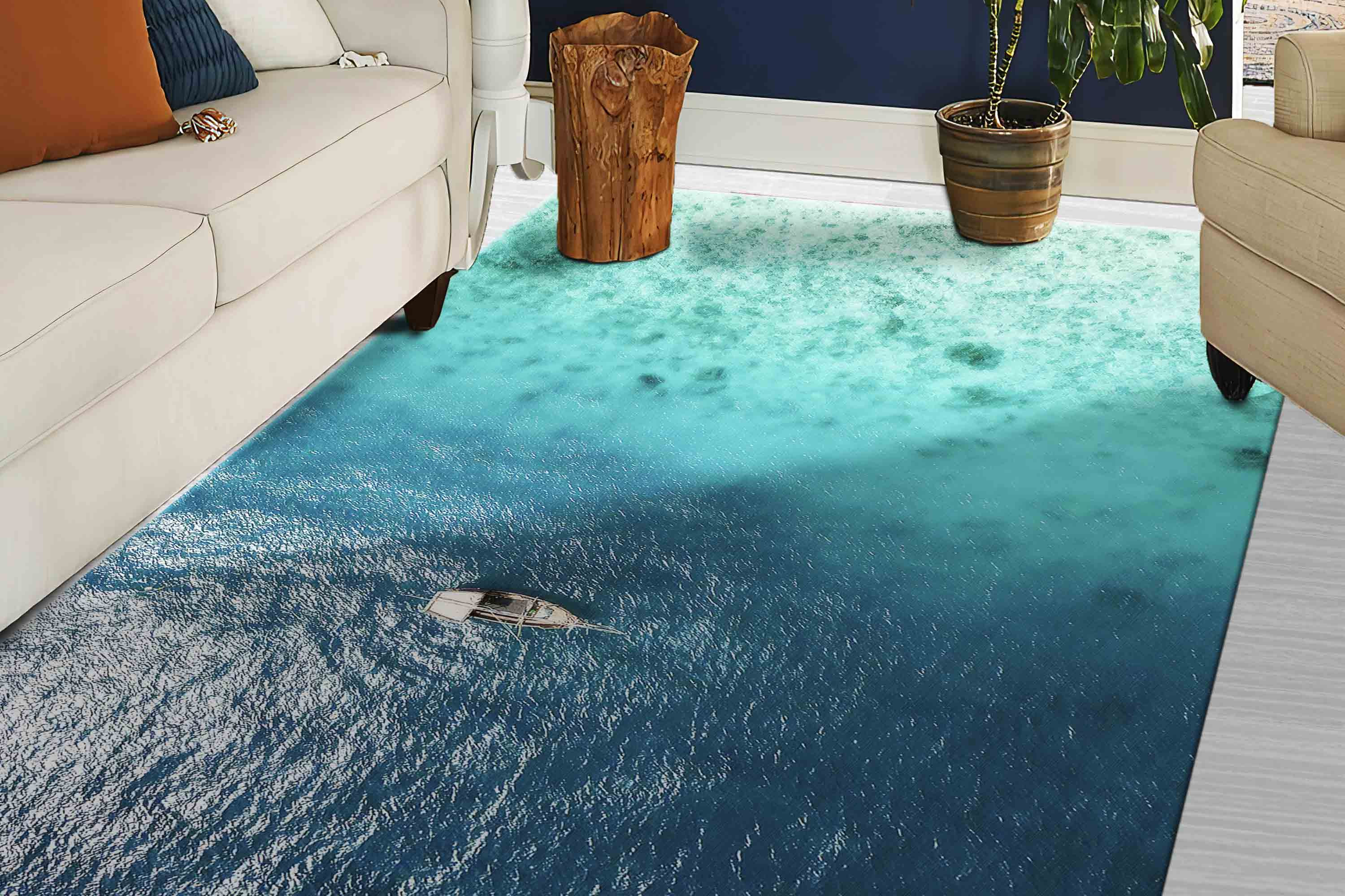 Sea View Rug Sea Landscape Rug Ocean Rug Blue Rug Home - Etsy