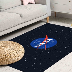 Nasa Rug, Starry Sky Rug, Planet Rugs, Modern Rug, Colorful Rug, Black ...