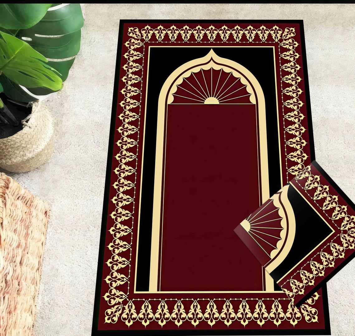 Burgundy Prayer Rug Yellow Prayer Rug Prayer Rug Modern - Etsy