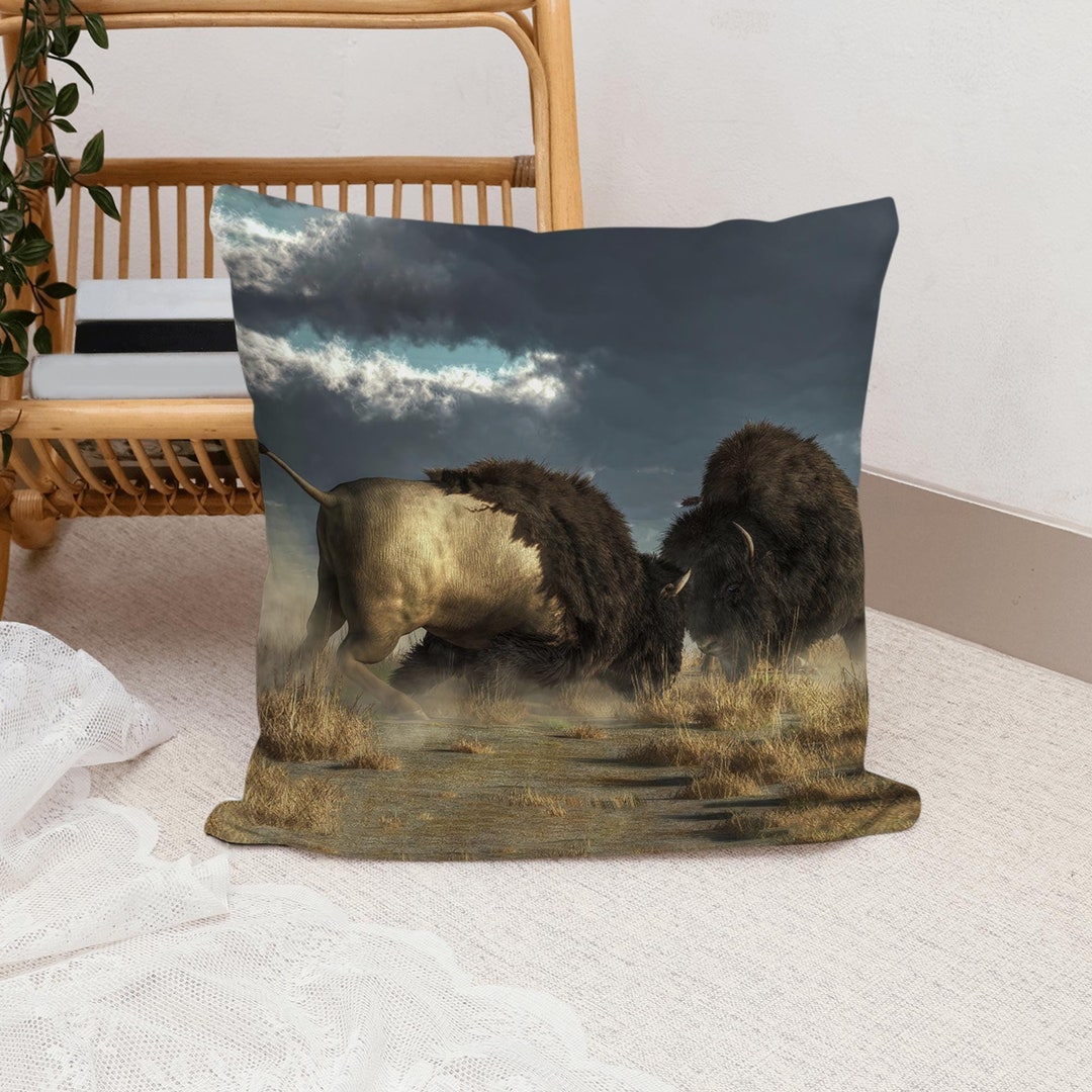 American Buffalo Pillow Cover: Bison Design Cushion Case - Etsy